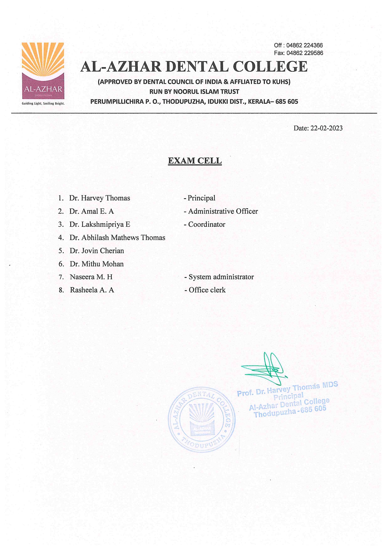 Exam Cell | Al-Azhar Dental College
